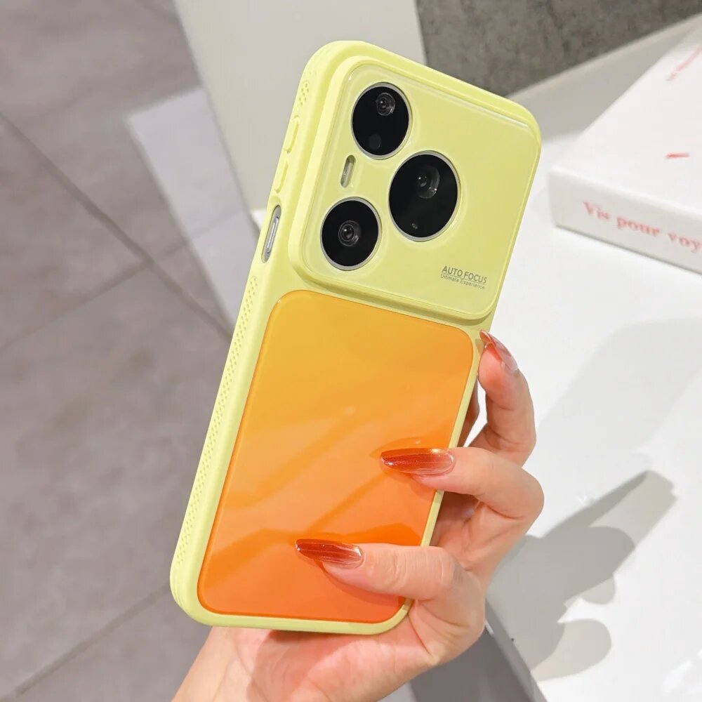 Чехол для телефона с градиентным цветом для Huawei Pura 90 Pro, Pura 80, Хуавей Пура 70, Желтый, HC