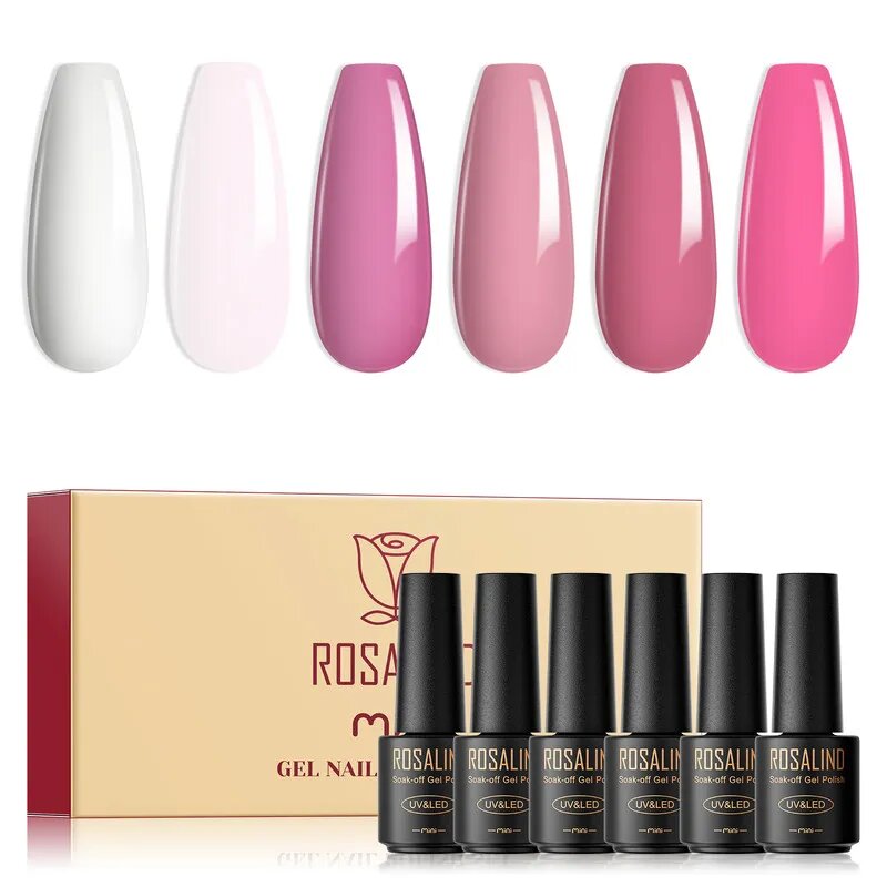 ROSALIND 6PCS мини гель лак для ногтей набор нужна УФ-лампа Cure