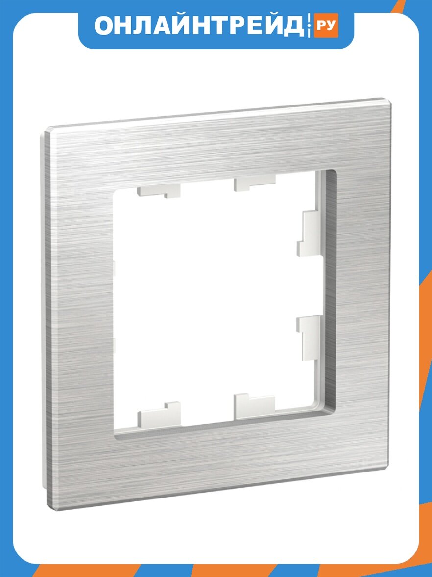 Рамка Systeme Electric (schneider Electric) SCHNEIDER ELECTRIC ATLASDESIGN NATURE, Металл серебро 1-постовая, ATN312101