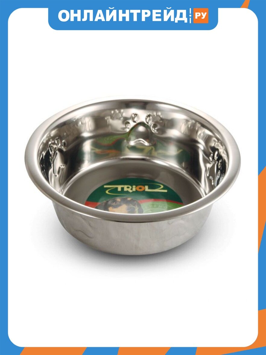 Миска для животных Triol 1616 металлическая с тиснением, 4,00л