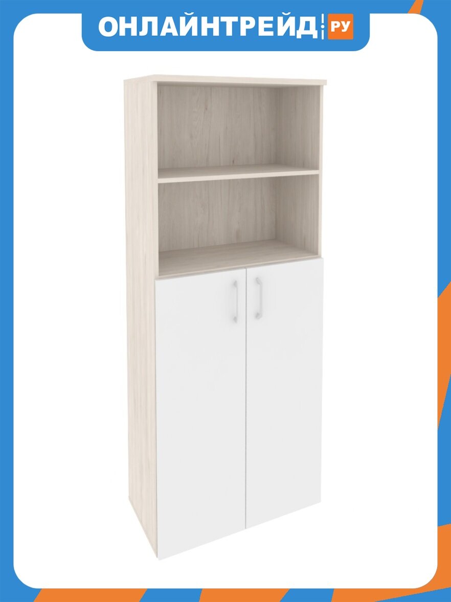 Шкаф Riva CHAIR высокий широкий O. ST-1.6 Денвер светлый/Белый бриллиант 800*420*1977 Onix