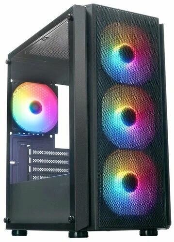 Компьютерный корпус XASTRA A402M 4FRGB (A402M-4FC12F-BK) черный - Mini Tower, Micro-ATX, USB 2.0 Type-A, USB 3.2 Gen 1 Type-A
