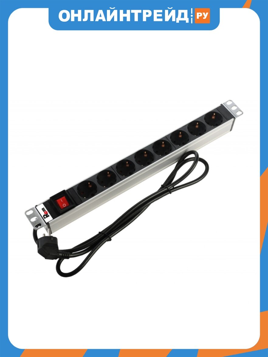 Блок розеток Цмо 8шт 1U, 19", 1,8м R-16-8S-V-440-1.8