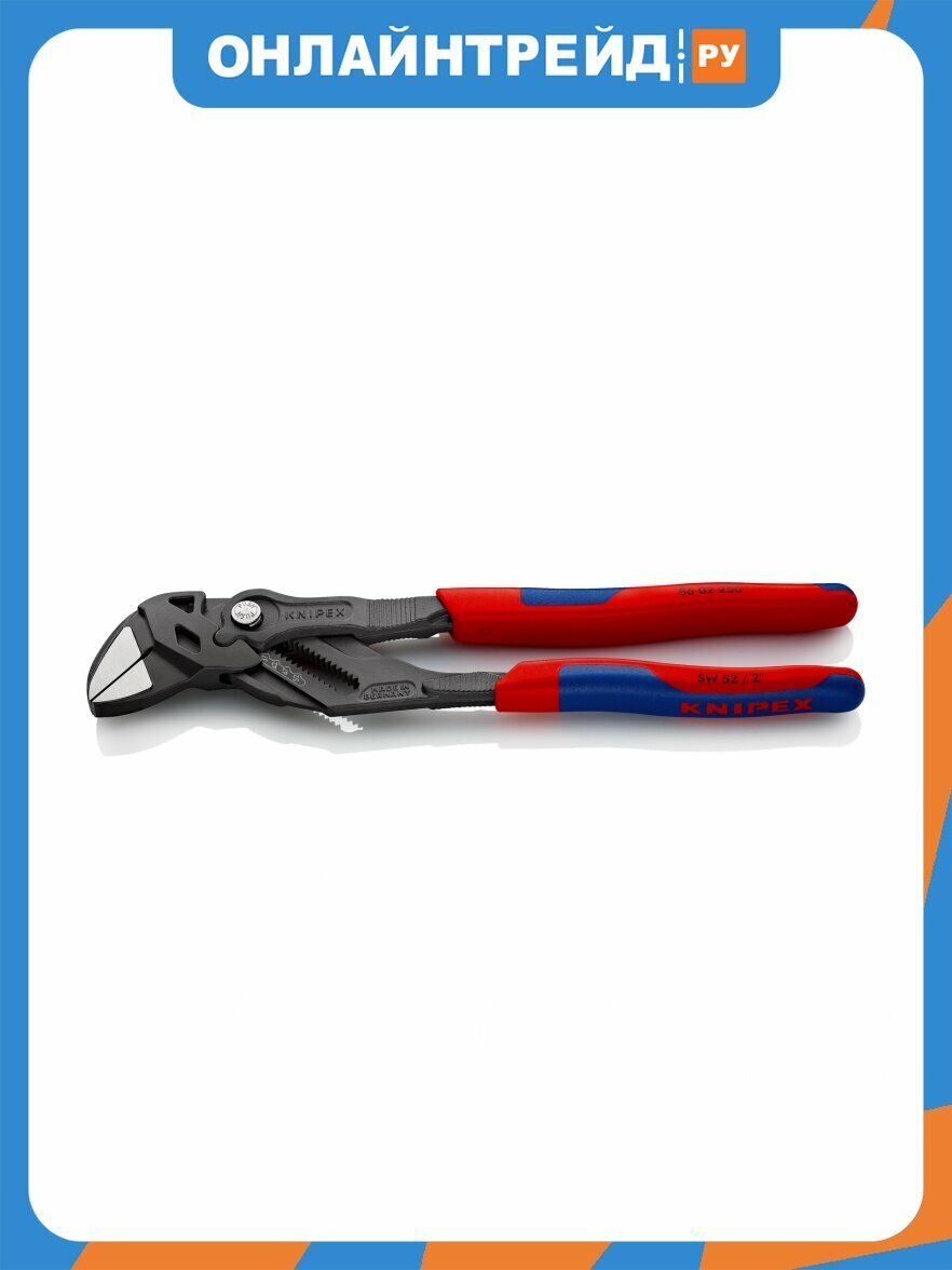 Клещи переставные - гаечный ключ Knipex KN-8602250SB, 52 мм (2"), 250 мм, двухкомпонентные рукоятки
