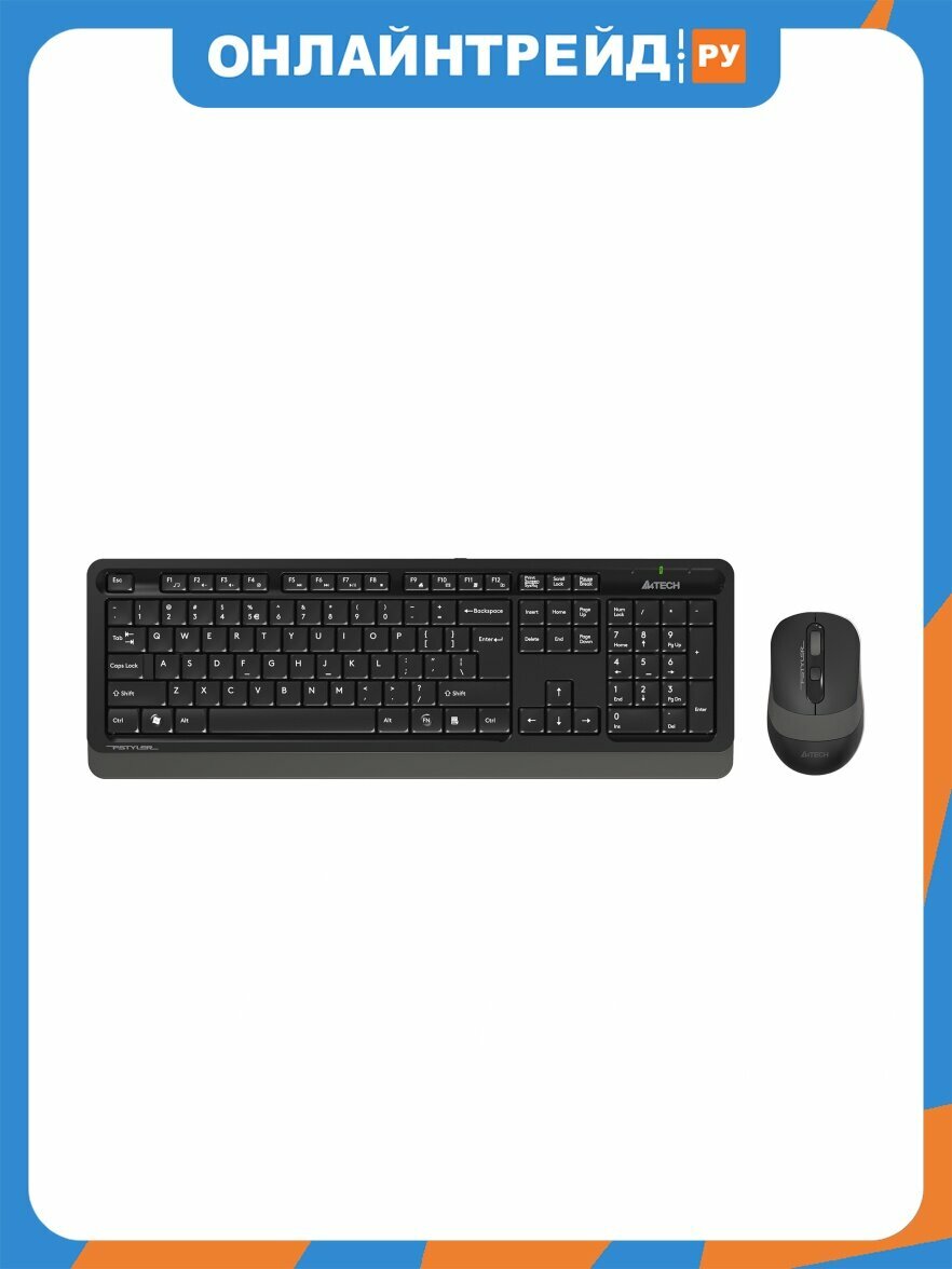 Клавиатура и мышь беспроводные A4TECH Fstyler FG1010S (черный/серый)