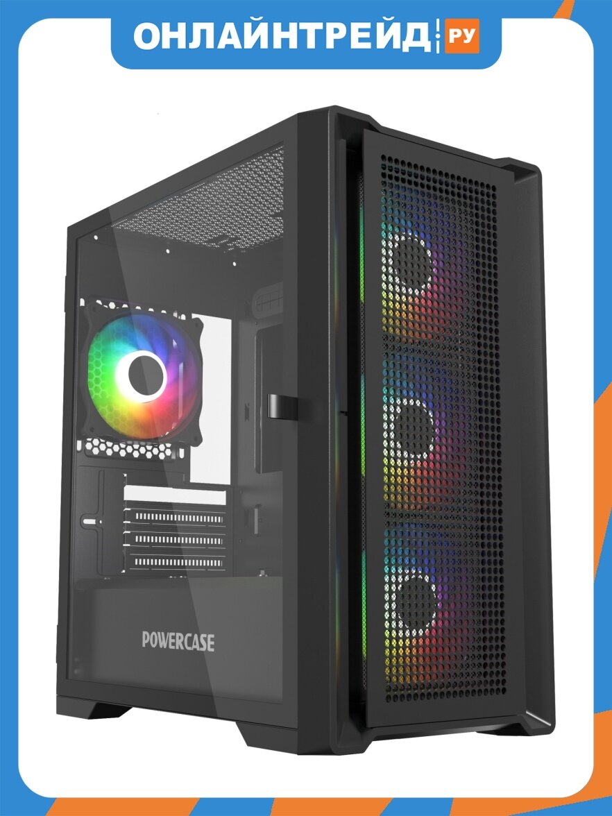 Корпус Powercase Alisio Micro X4B V2, черный (CAMCXB-A4)