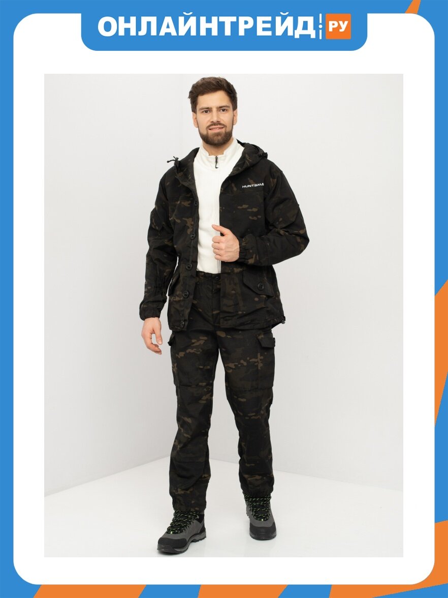 Костюм Huntsman Горка-3, летний, черный мультикам, Смесовая Рип-Стоп, размер 56-58, рост 182-188 см