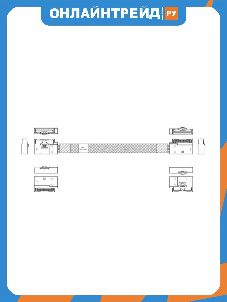 Кабель Luxshare L285MM010-SD-R Cable MCIO x8 74P - MCIO x8 74P 80см.