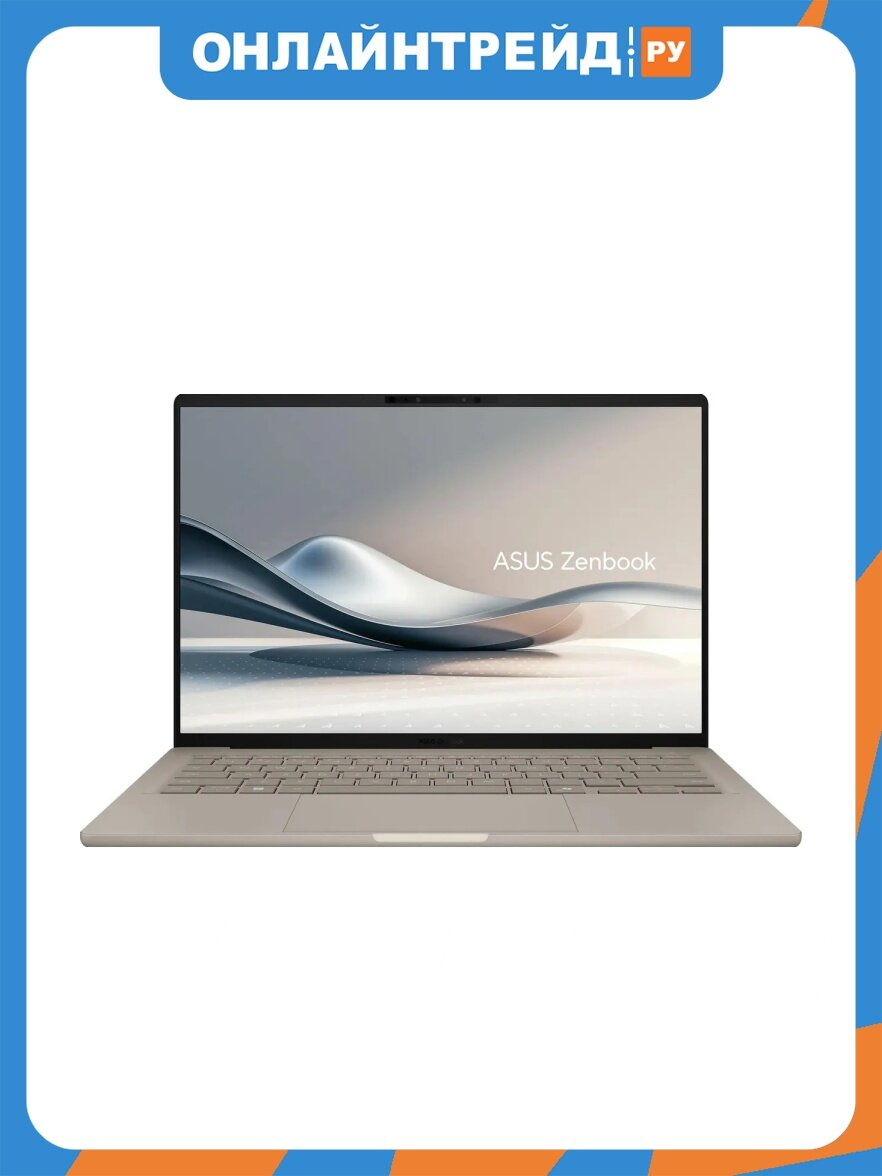 Ноутбук Asus ZenBook A14 UX3407QA-QD197W 14" WUXGA OLED 60Hz 400nits Snapdron X X1 26 100(2.97ГГц), 16Гб LPDDR5x, SSD 512Гб, Qualcomm Adreno, Win11, Zab
