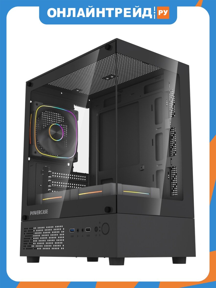 Корпус Powercase Vision Micro M1 ARGB, черный