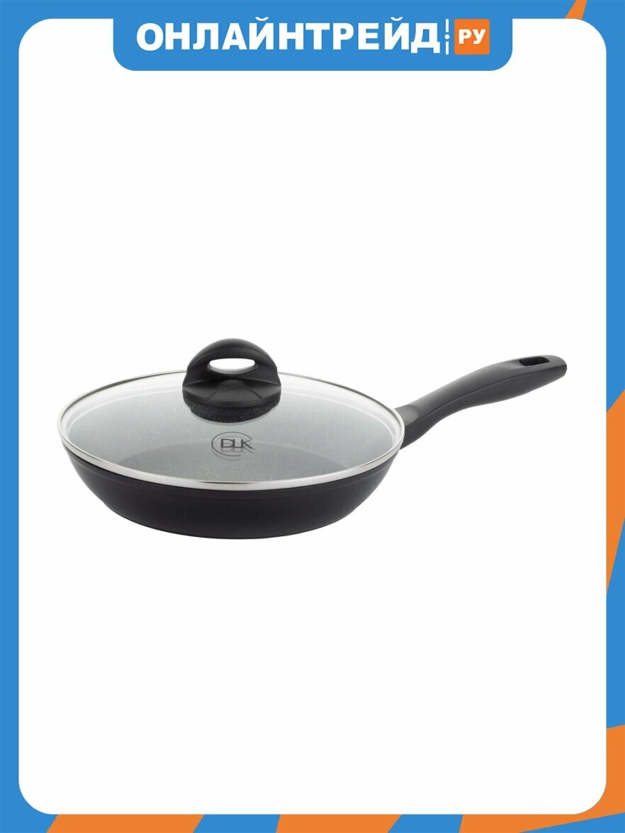 Сковорода с крышкой Dlk 18х4 см (1 л) с АПП, цвет: черный/золотой, арт. 5050-BK/GD-18.