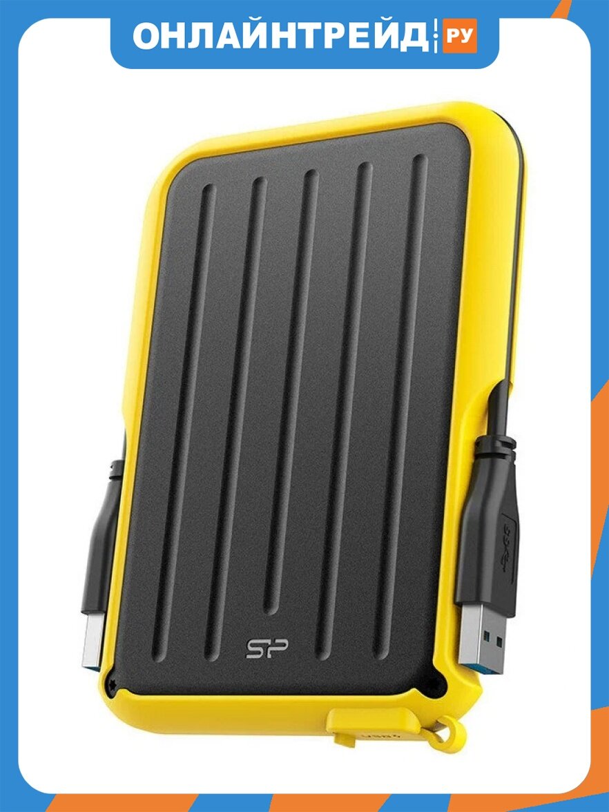 Внешний жесткий диск Silicon Power Armor A66, 2 ТБ, USB 3.2 Gen1 (SP020TBPHD66SS3Y) желтый