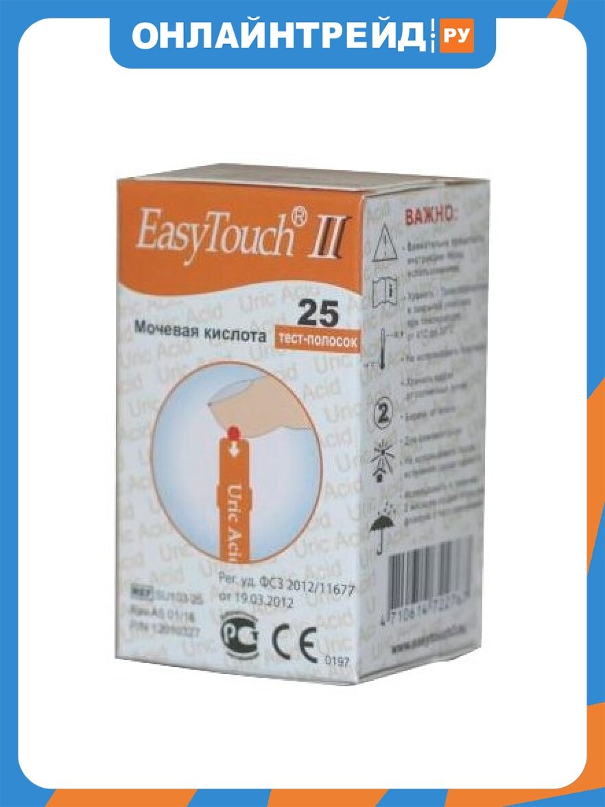 Тест-полоски Bioptik EasyTouch №25 на мочевую кислоту