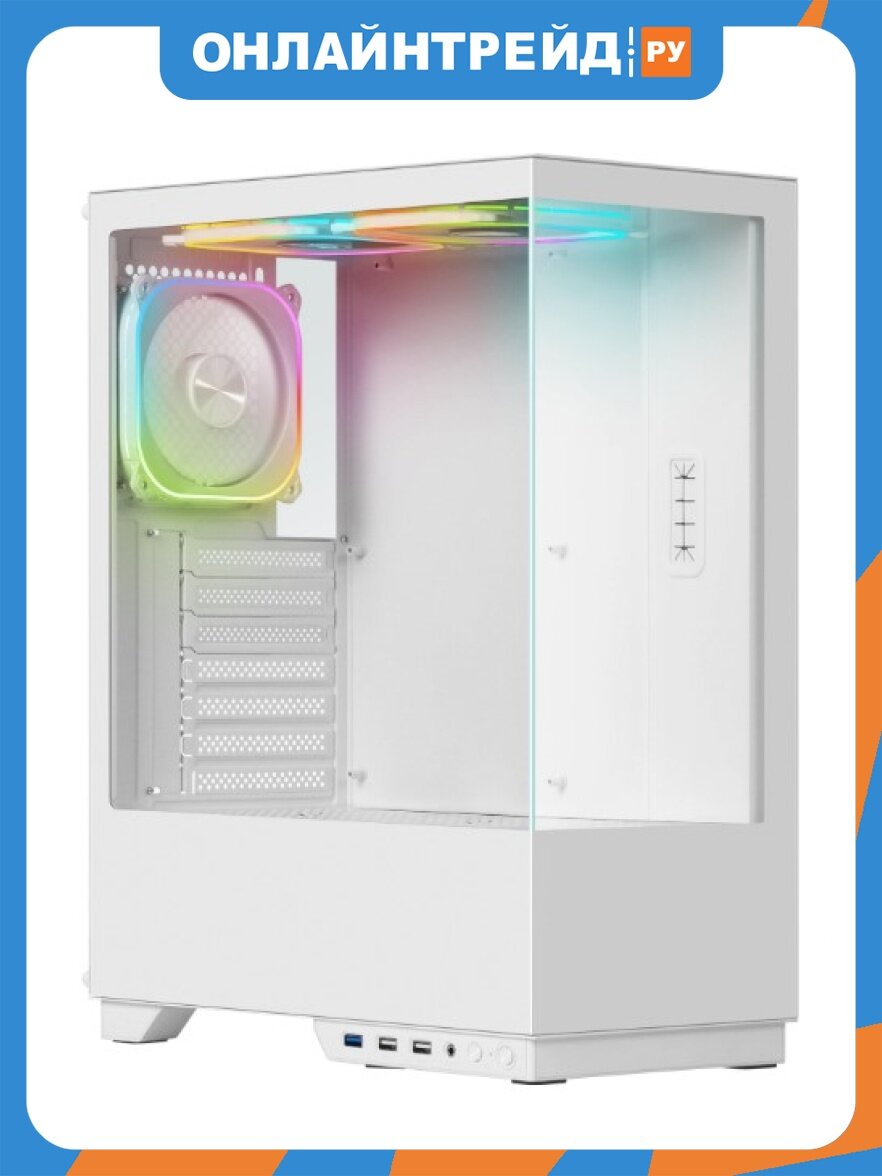 Корпус компьютерный Defender HyperHub белый, ATX,3fans, switch&M/BSync