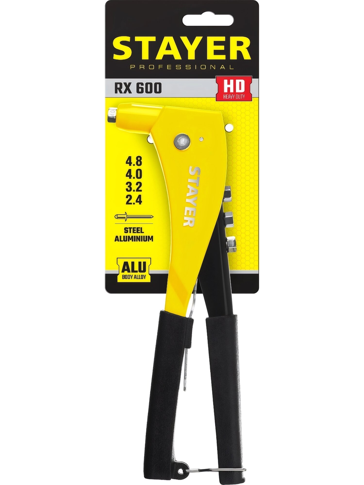 Заклепочник Professional STAYER RX-600 2.4 - 4.8 мм 250 мм усиленный литой — фото 1