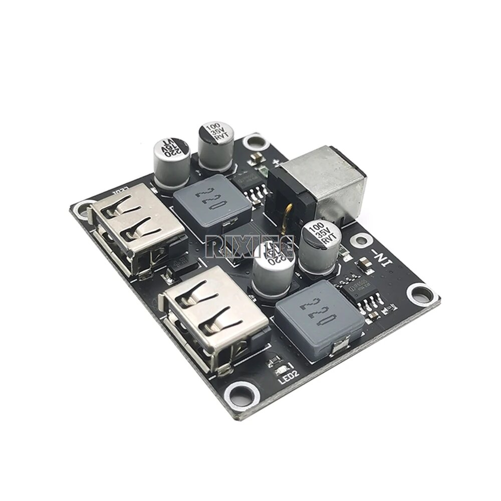 RIXITE USB QC3.0 QC2.0 Преобразователь напряжения 6-32В 5В 2 выхода
