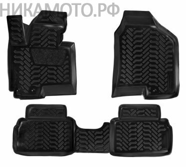 AIRLINE ACM-PS-35 Ковры в салон 3D HYUNDAI ix35 2010- к-т 4 шт. высок. борт, полимерн. черн.
