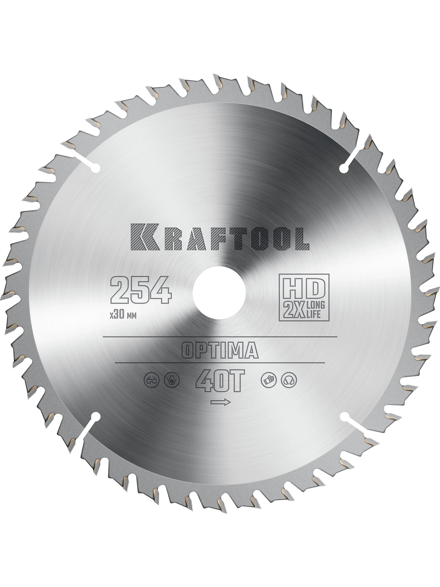 Пильный диск по дереву KRAFTOOL Optima, 254 х 30 мм, 40Т