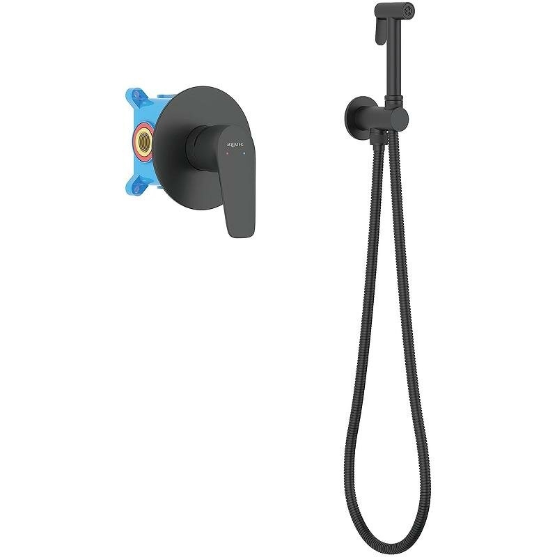Гигиенический душ со смесителем Aquatek Бетта AQ1119MB Черный матовый