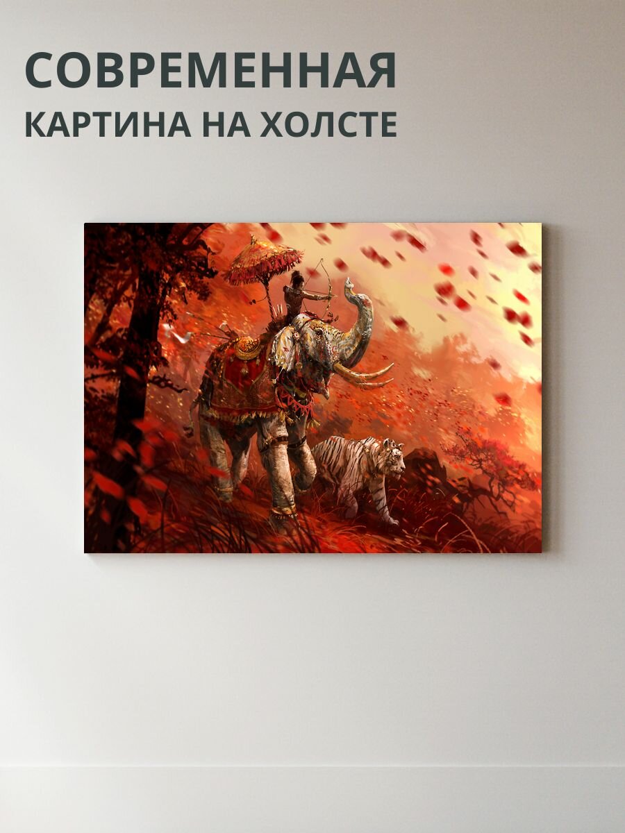 Картина на холсте Слон 70x50 см