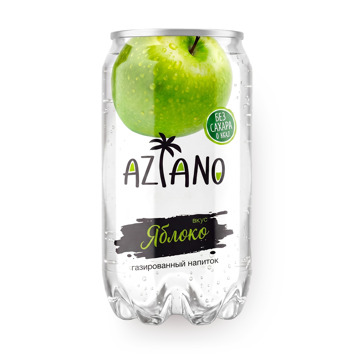 Напиток газированный Aziano со вкусом яблока, 0,35 л, без сахара