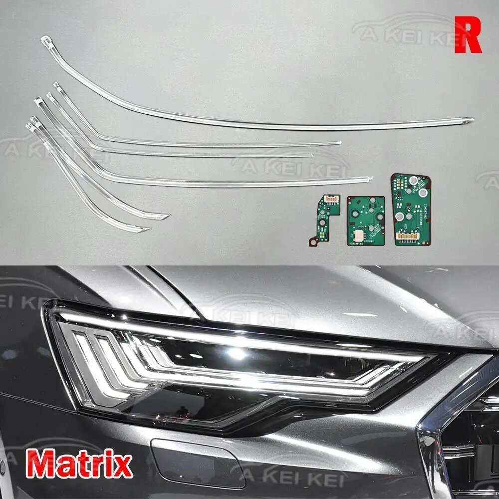 Новинка для Audi A6 C8 2019-2023: Матричные ДХО (дневные ходовые огни) с световодной for Right light