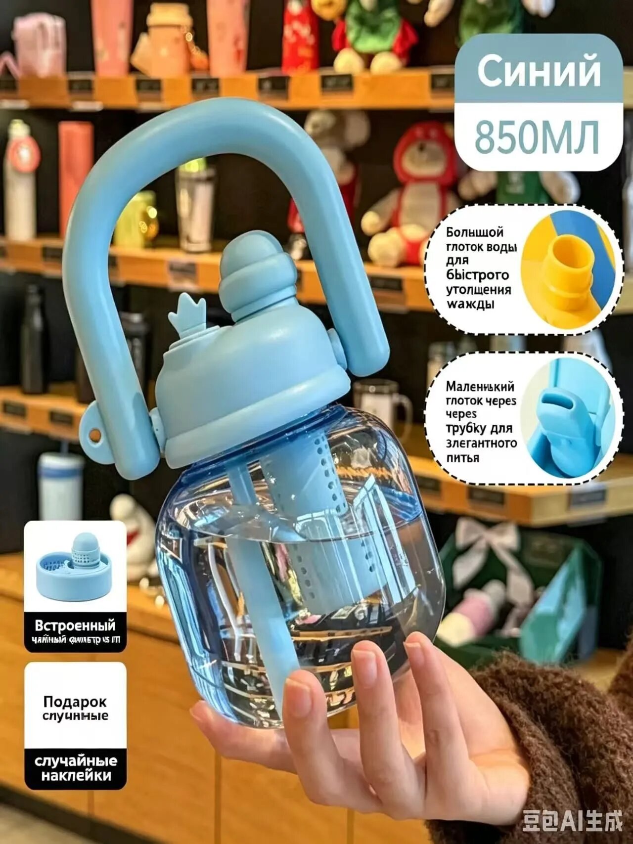 Чашка с крышкой для воды. Не проливается, удобно брать с собой. Идеальна для прогулок и поездок.