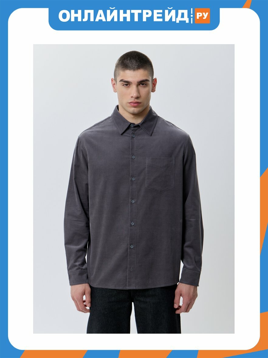 Рубашка Lee Cooper LC-SHIRT-020MFW/DGR мужская, цвет темно-серый, размер L