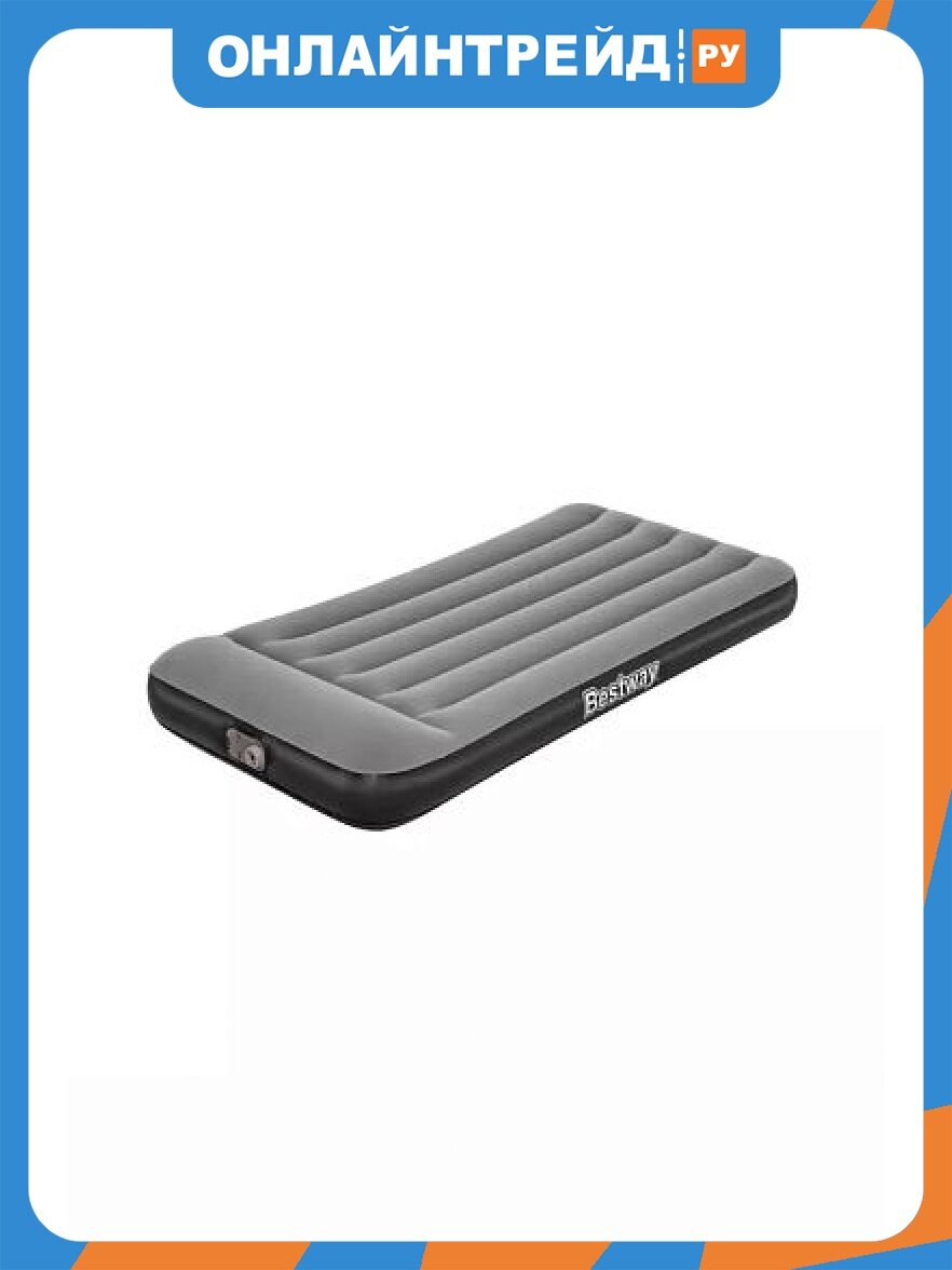 Матрас Bestway 99х188х30см с подголовником, встроенный насос 220В, до 150кг, 67556 BW