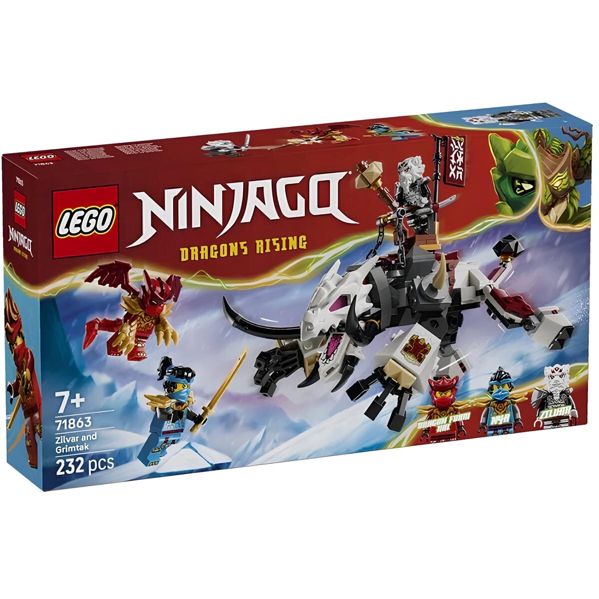 Конструктор LEGO NINJAGO 71863 Зилвар и дракон-зверь Гримтак