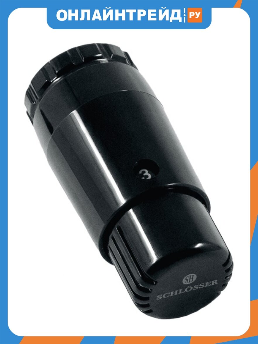 Термостатическая головка Schlosser MINI Diamant M30x1,5 Чёрный Ral 9005