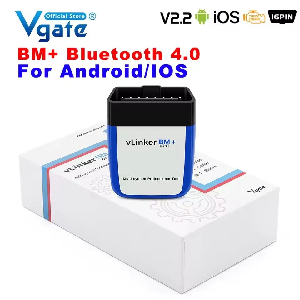 Vgate VLinker BM ELM327 для BMW, сканер Wi-Fi Bluetooth 4.0 OBD2 OBD 2, инструмент для Bluetooth 4.0