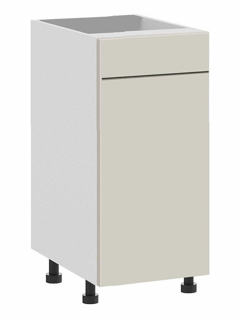 Кухонный модуль напольный, стол Альфа Комби с ящиком, 40х54х81 см, Белый / Кашемир