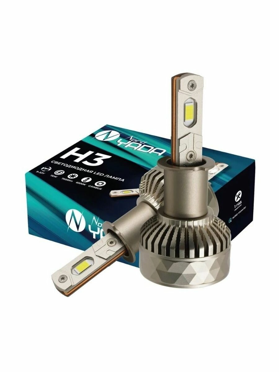 Светодиод головного света R8 H3 9-32V 75W 7500Lm 6500K CANBUS TM Nord Yada