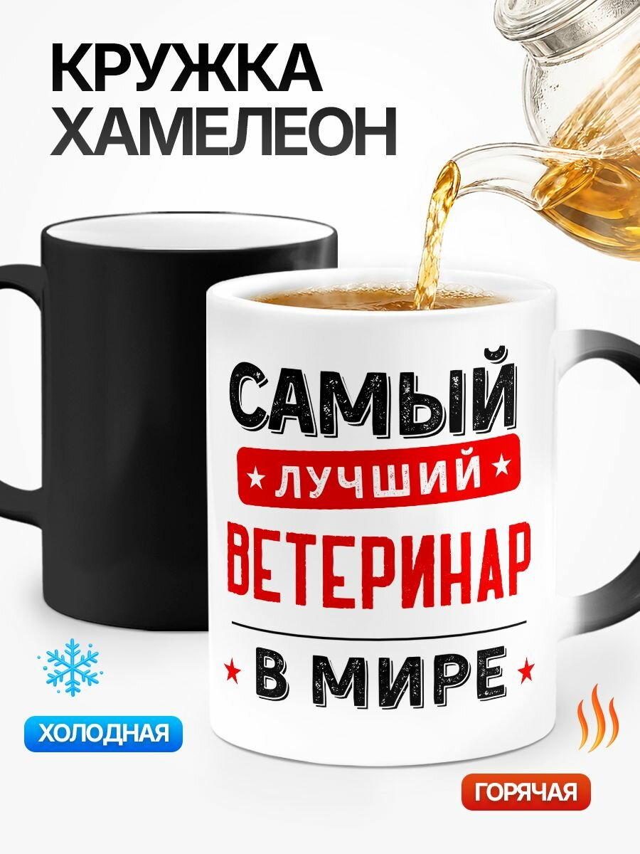 Кружка хамелеон в подарок Лучший Ветеринар