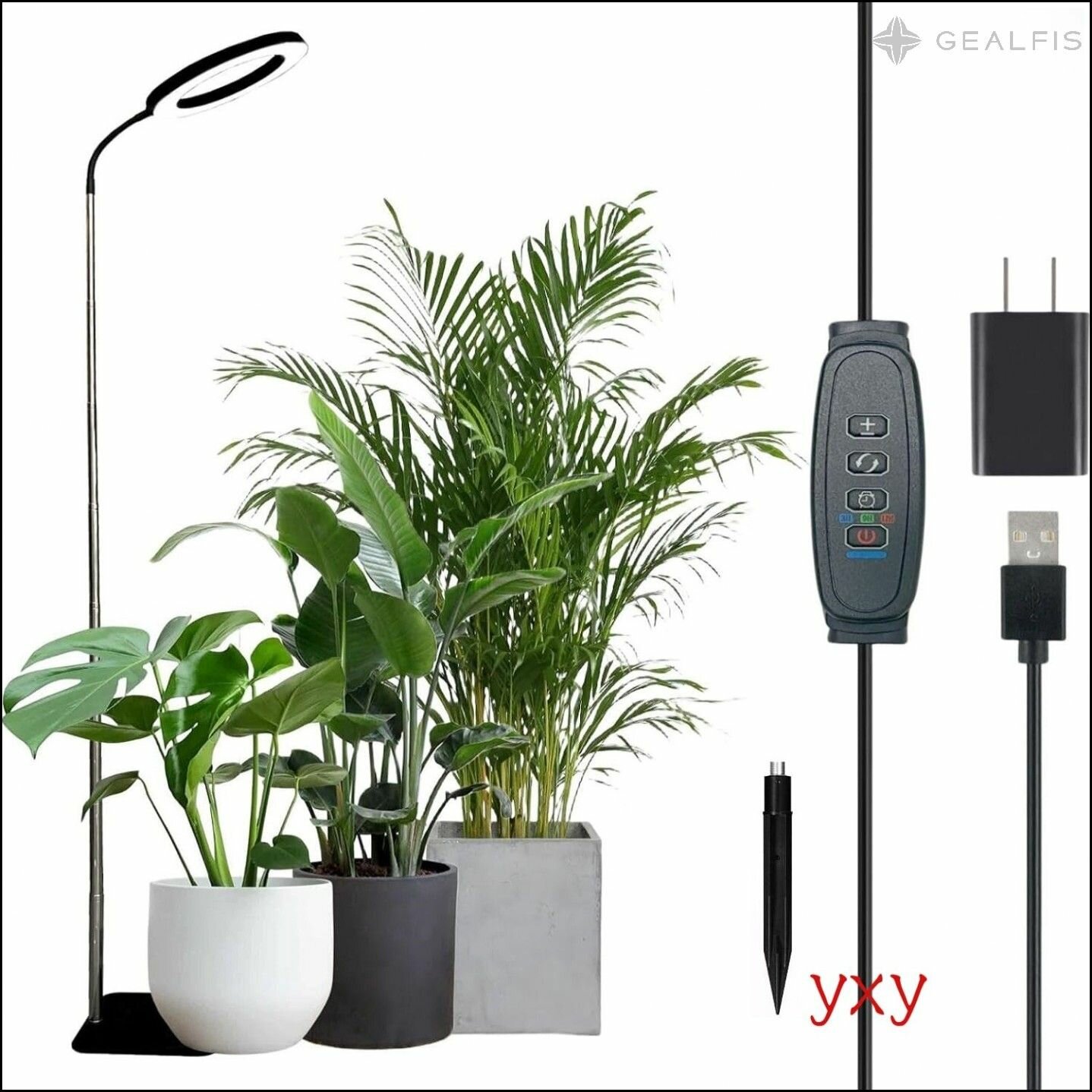 Регулируемый LED-светильник 10 Вт для растений с цоколем YXY энергоэффективный дизайн с регулировкой высоты и мягким светом для оптимального роста комнатных растений.