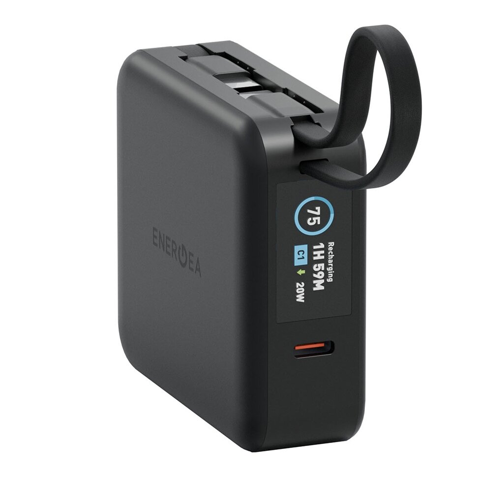 Energea АКБ MagPac MINI Plus (сертификация ССС), 10000W Magnetic wireless 15W +С 20W +2 C cables and Display, Black