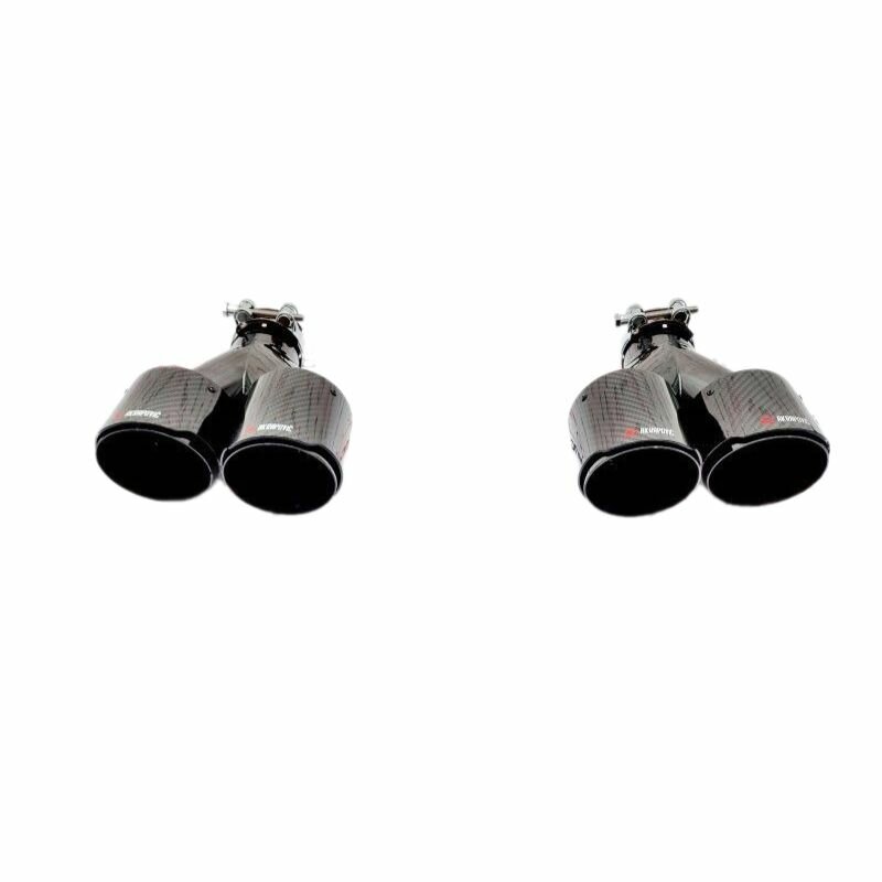 Насадки на глушитель выхлоп Akrapovic двойные новый дизайн black edition 89мм 63х89х183 мм