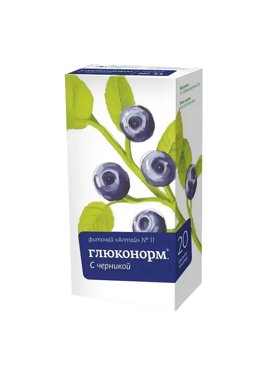 Фиточай Алтай №11 Глюконорм с черникой фильтр-пакеты по 2,0 г 20 шт