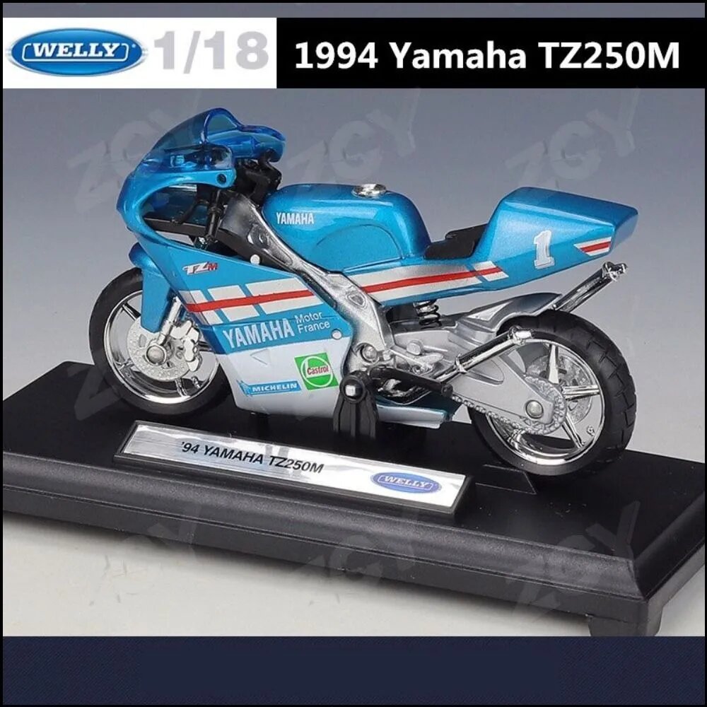 Эксклюзивная модель гоночного мотоцикла YAMAHA TZ250M в масштабе 1:18 от WELLY