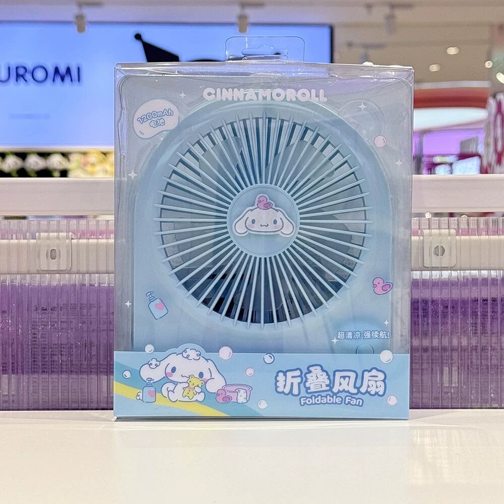 Совершенно новый складной вентилятор MINISO Sanrio 1200 мАч Cinnamoroll My Melody Kuromi Корица Собака
