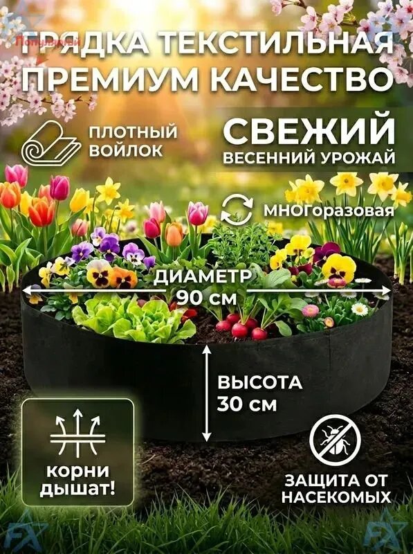Грядка 0.9х0.9 м 1 шт
