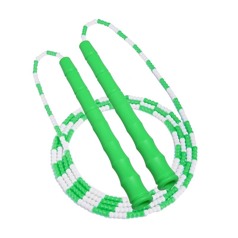 Saibeling Bamboo Joint Jump Rope 2.9m для детской тренировки, зеленый с двойными бусинами