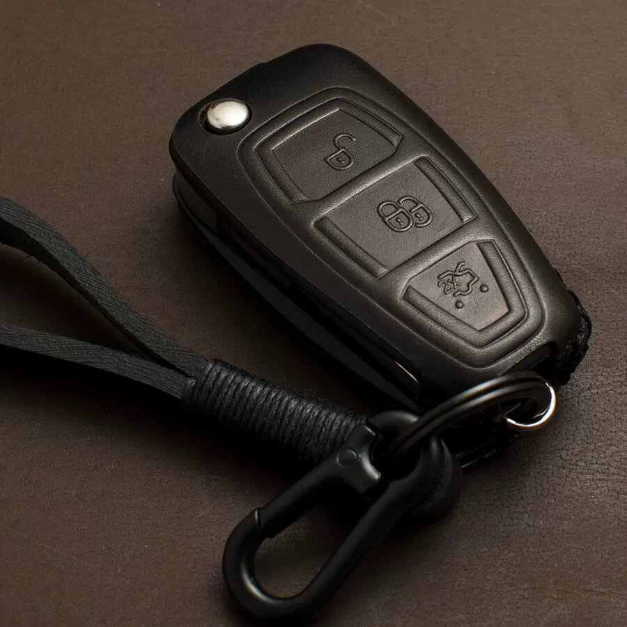 Новый черный чехол для ключа Ford Kuga, складной, с элегантным дизайном для моделей 2020+