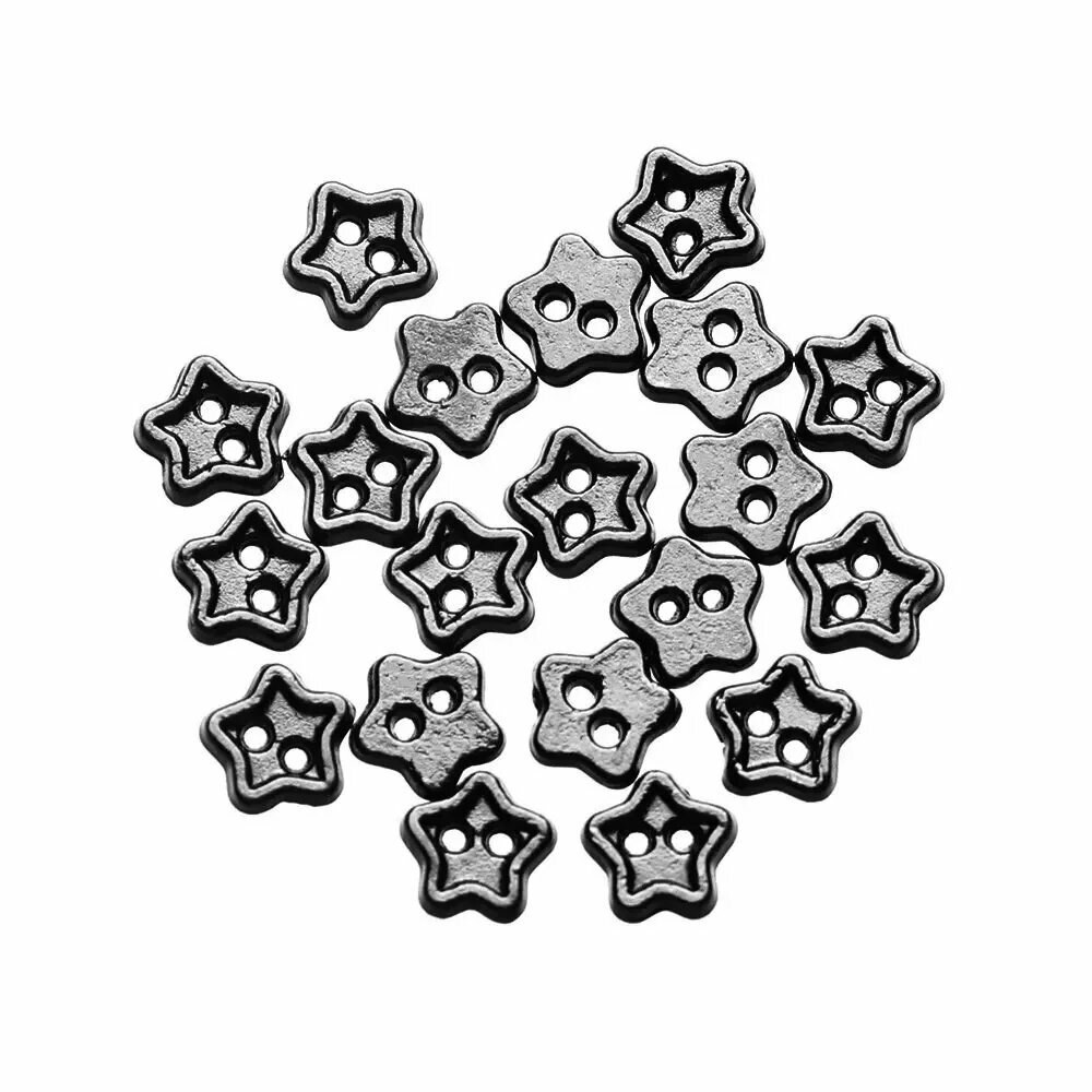 Металлические пуговицы 4 мм 20/40 шт Серый, Star Black