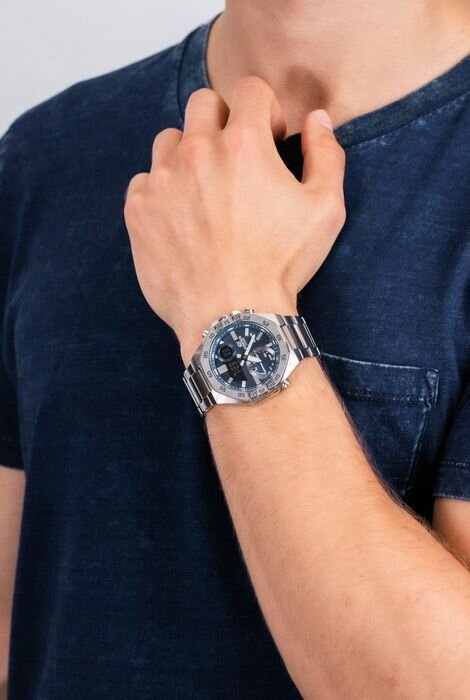 Наручные часы CASIO, серый, синий — фото 1