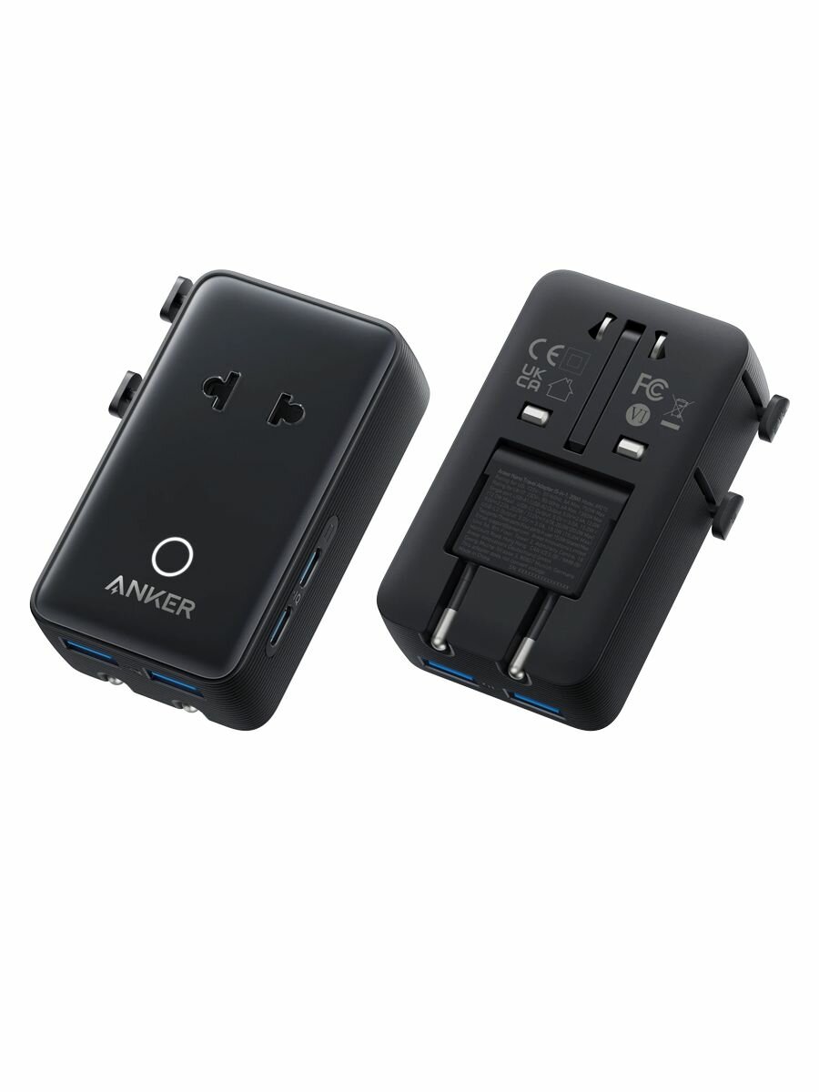 Сетевое зарядное устройство Anker Nano Travel 20W, 5 в 1 (A9215) черный (Black)