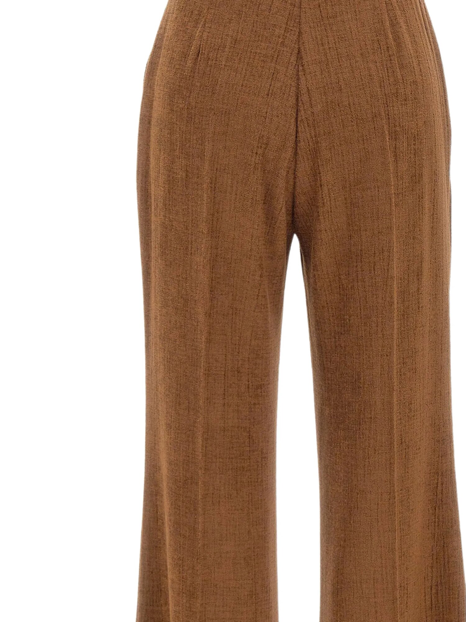 Брюки KAOS Chenille-effect wide-leg trousers, размер 42, коричневый — фото 1