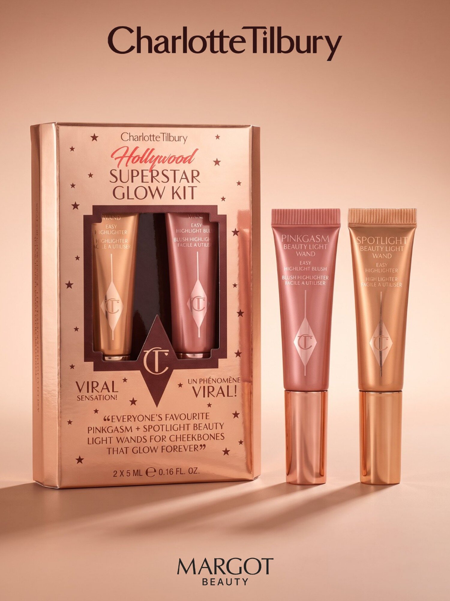Набор CHARLOTTE TILBURY Hollywood Superstar Glow Kit, мини-версии, румяна и хайлайтер, оригинал
