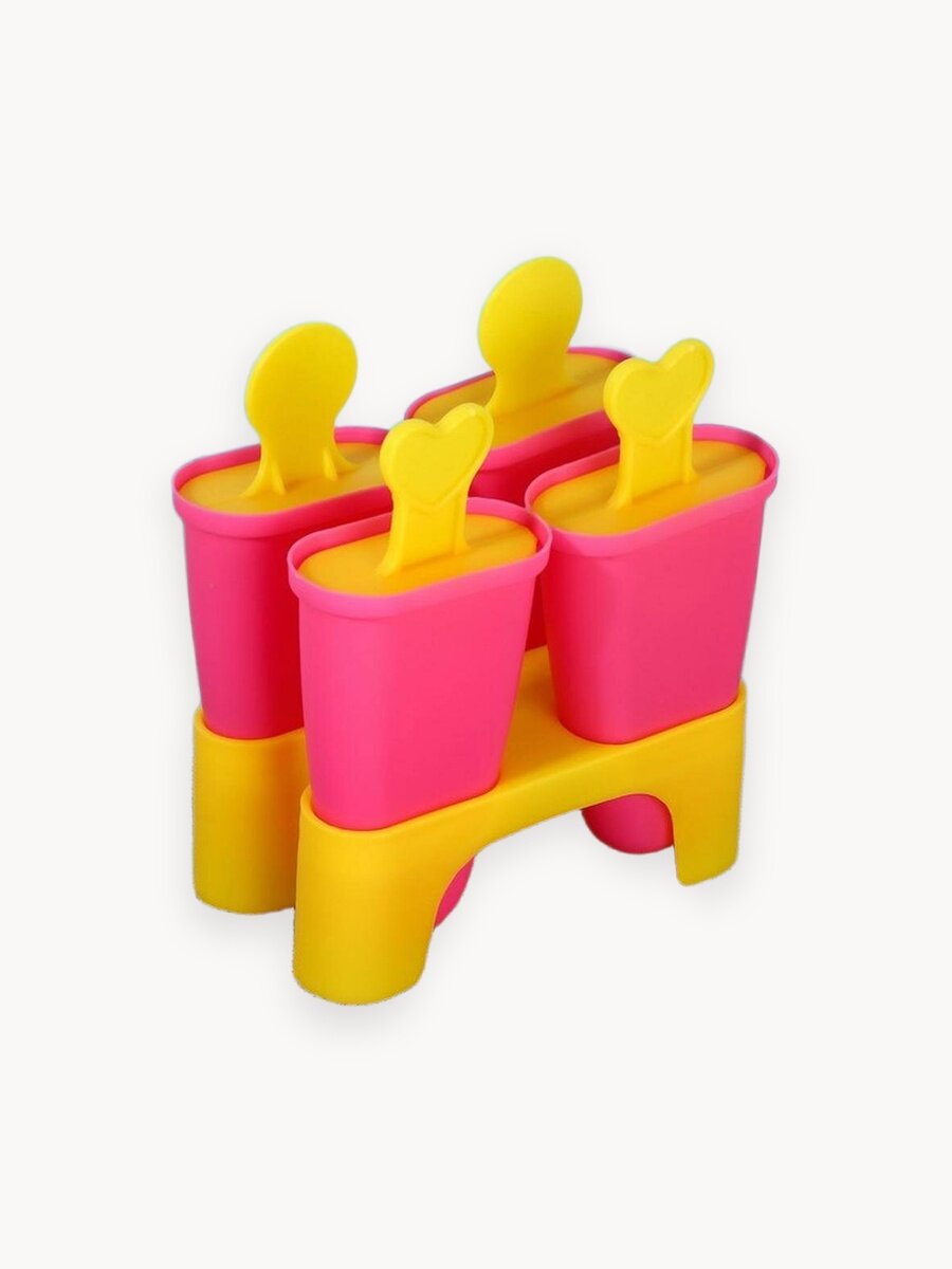 Форма для мороженого Доляна «Кьют», 10×6×13 см, 4 ячейки, цвет микс